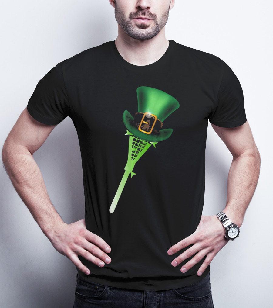 Leprechaun Shamrock Lacrosse Hat St Patricks T-Shirt