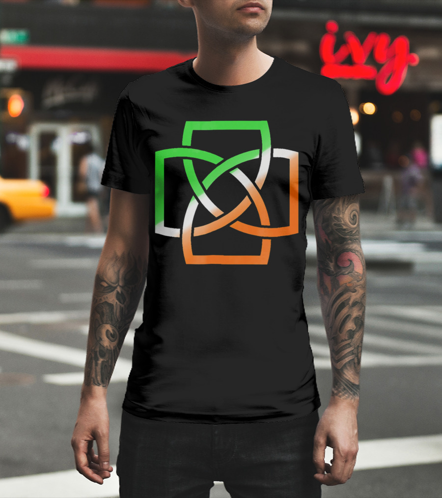 Irish Celtic Knot With Tricolor Flag Elements T-Shirt
