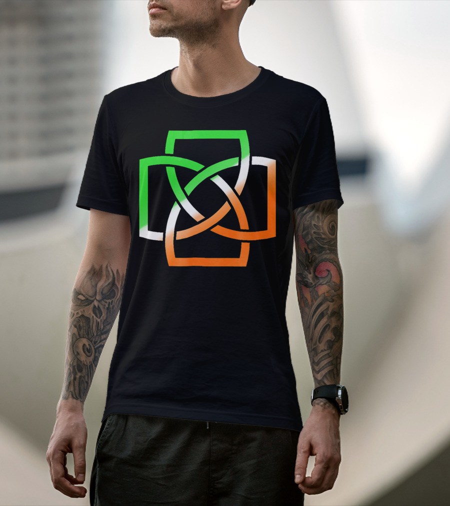 Irish Celtic Knot With Tricolor Flag Elements T-Shirt