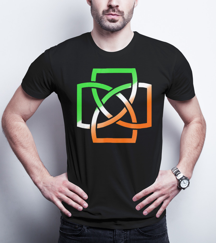 Irish Celtic Knot With Tricolor Flag Elements T-Shirt