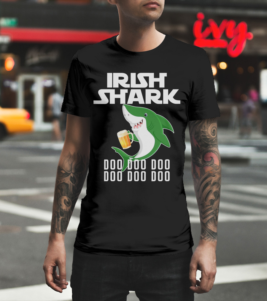Irish Shark Doo Doo Doo With Beer Mug T-Shirt