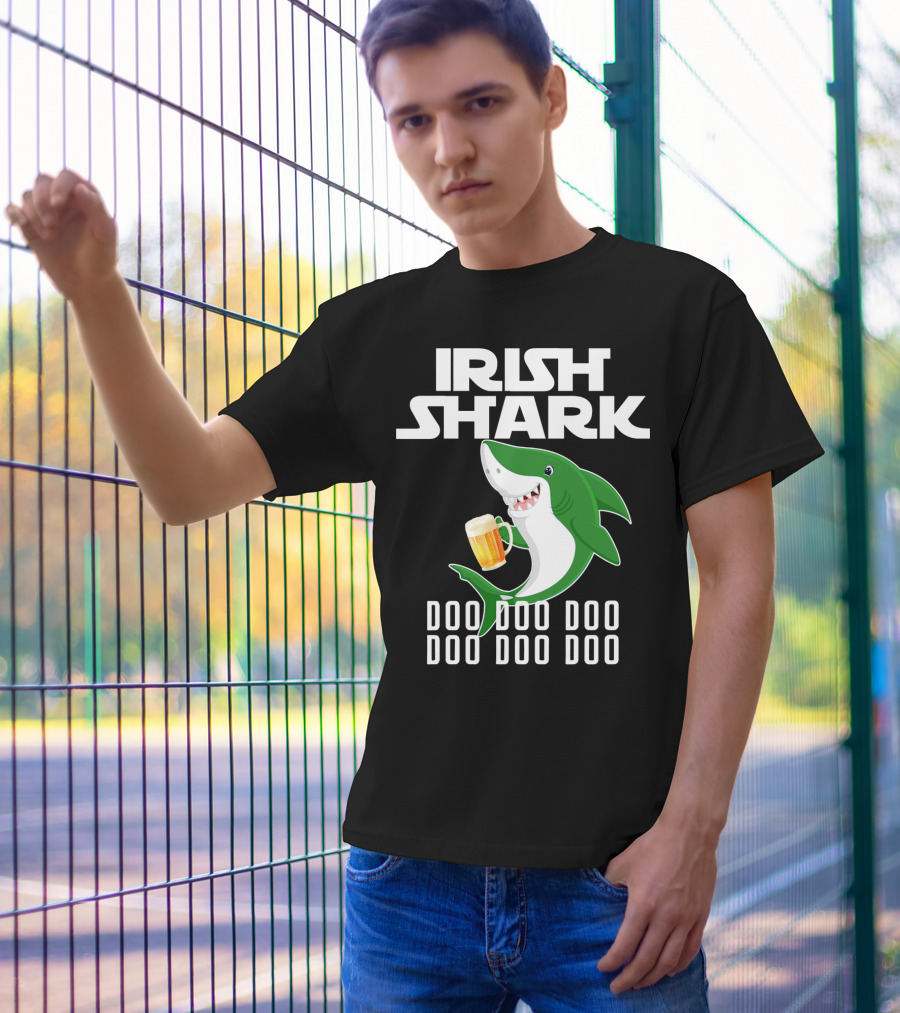 Irish Shark Doo Doo Doo With Beer Mug T-Shirt