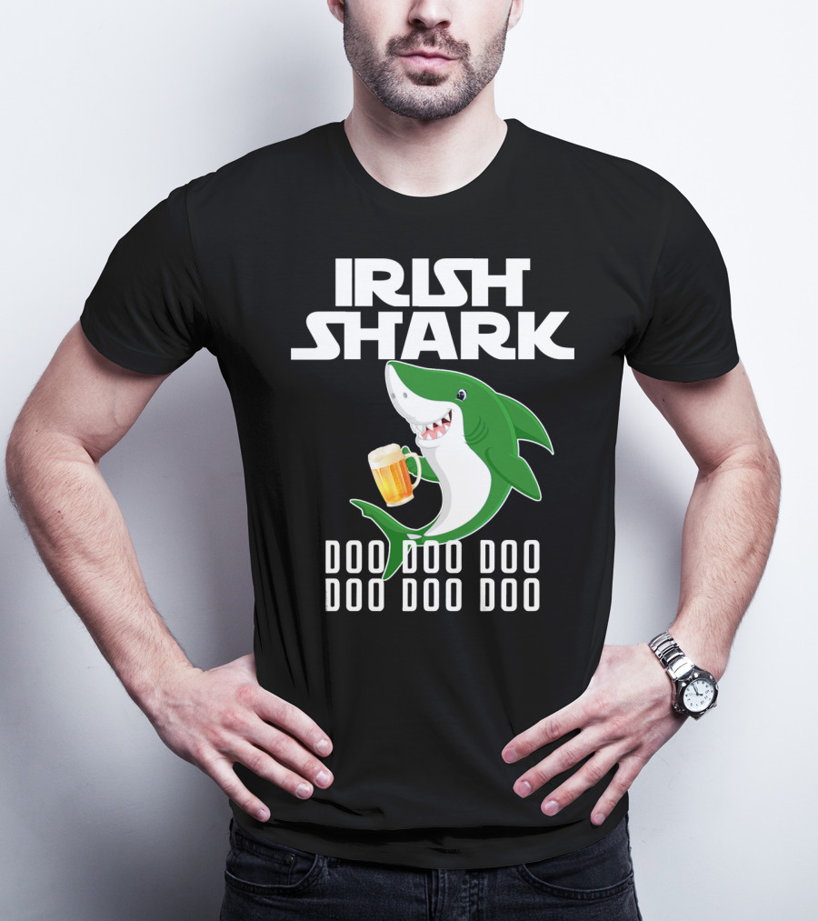 Irish Shark Doo Doo Doo With Beer Mug T-Shirt