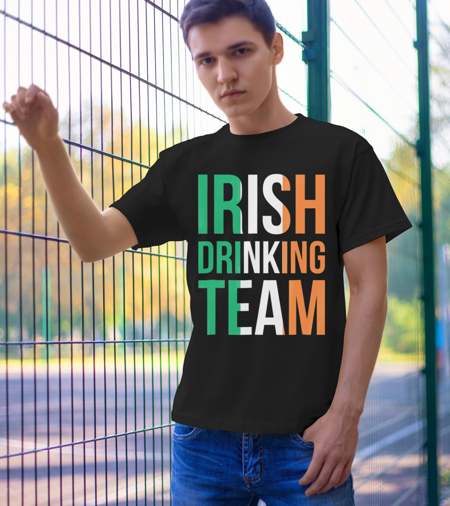 Irish Drinking Team Ireland Green White Orange T-Shirt