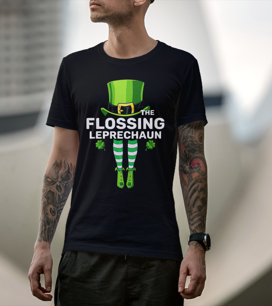 The Flossing Leprechaun Costume Match Hat And Stripes T-Shirt