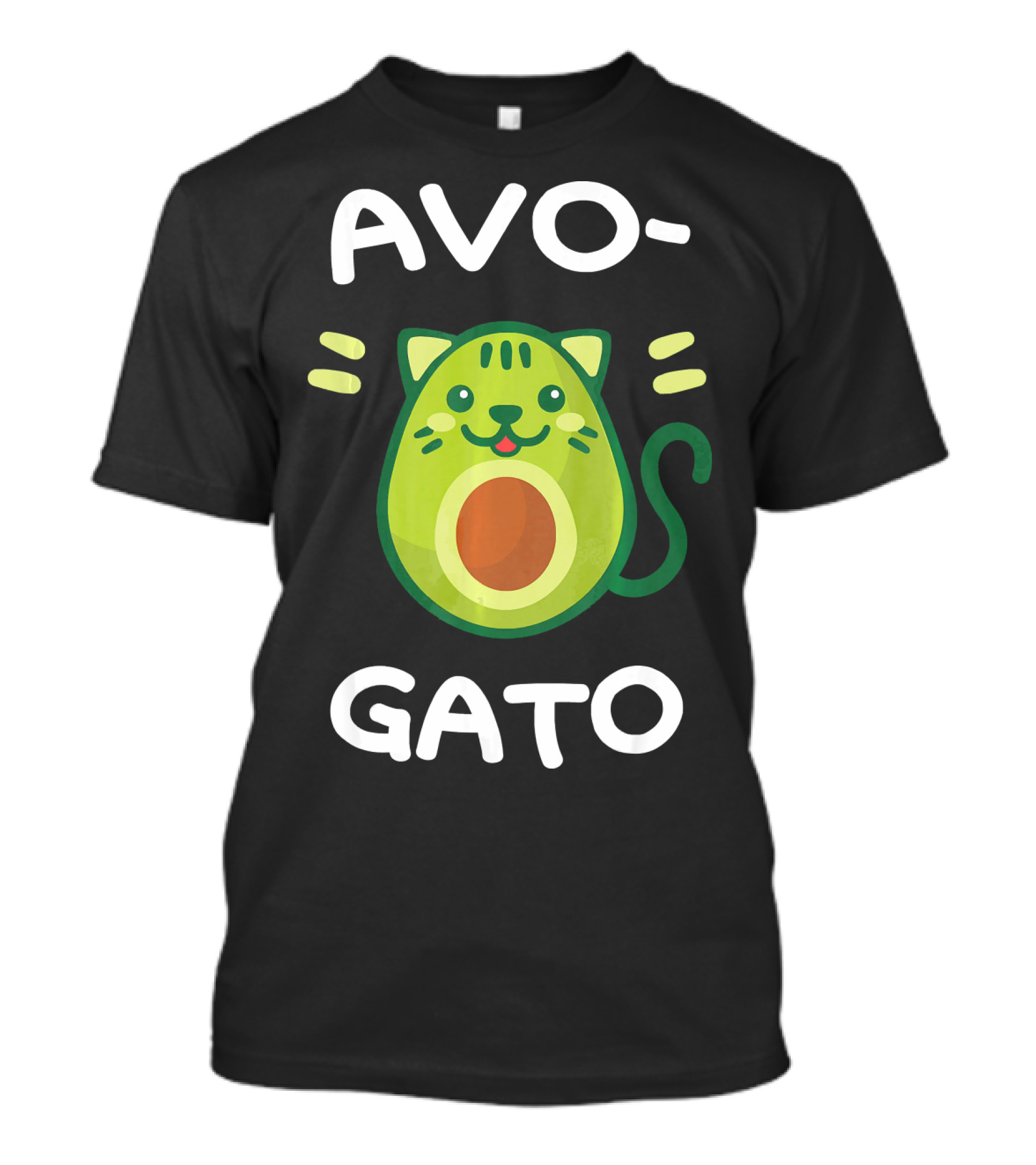 AvoGato Funny Avocado And Cat Lover Vege Avocado Cat Cartoon T-Shirt