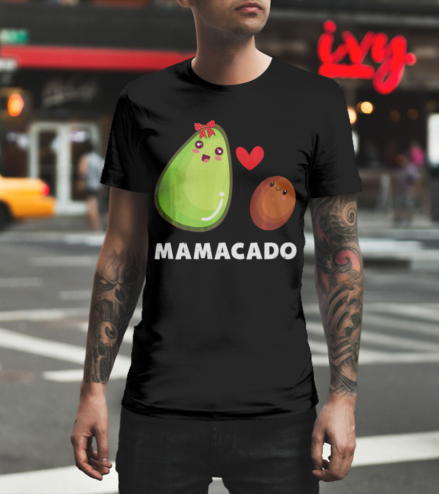Mamacado Pregnancy Vegetarian Avo Cute Heart Avocado T-Shirt
