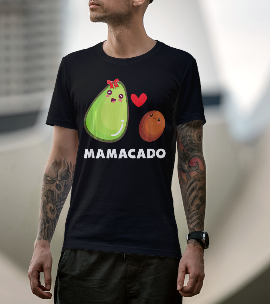 Mamacado Pregnancy Vegetarian Avo Cute Heart Avocado T-Shirt