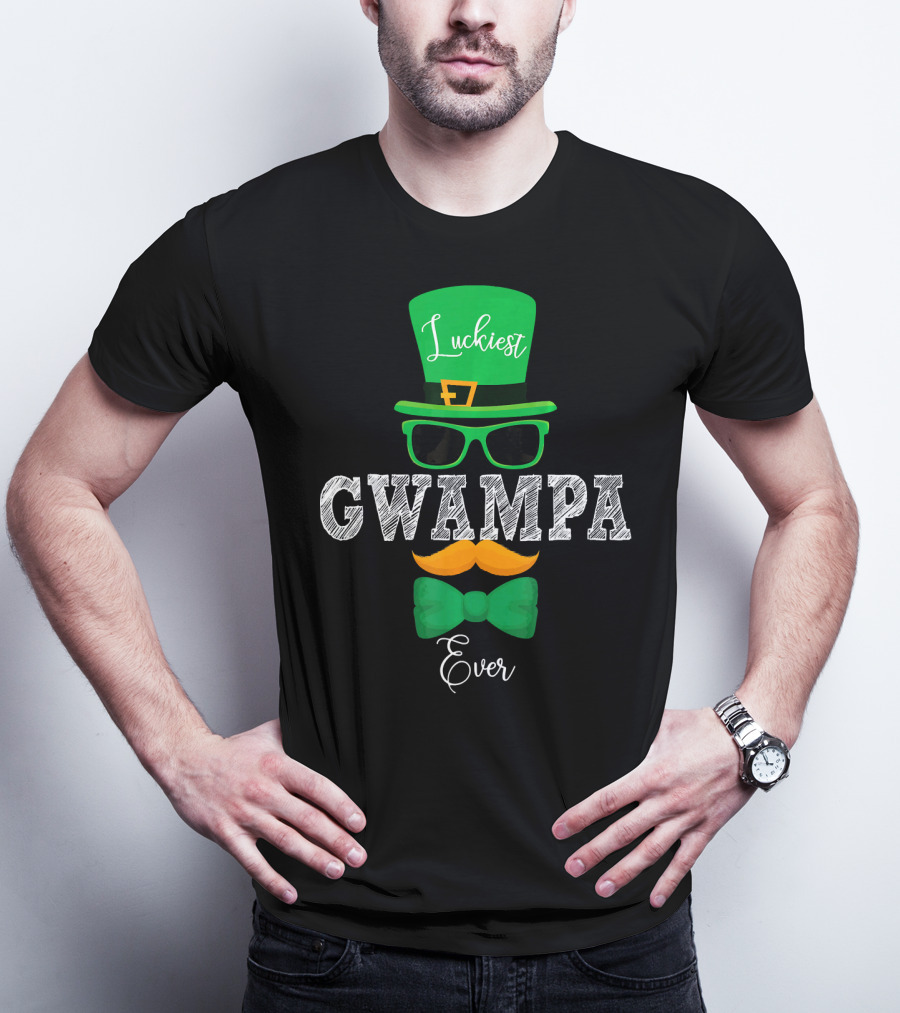 Luckiest Gwampa Ever Leprechaun St Patrick's Day T-Shirt