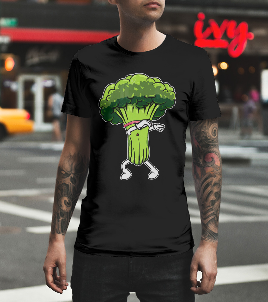 Broccoli Dabbing Meme Funny Dance Veggie Trend T-Shirt