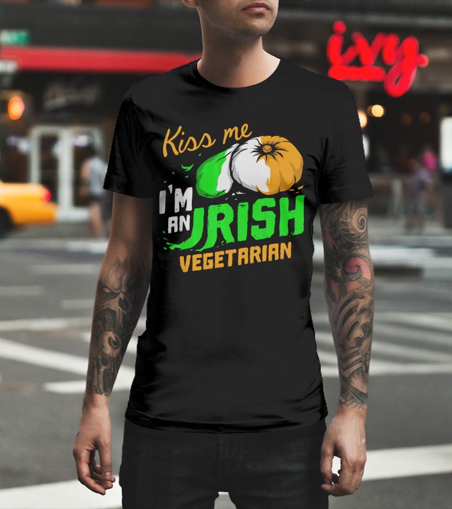 Kiss Me I'm An Irish Vegetarian St. Patrick's Day T-Shirt