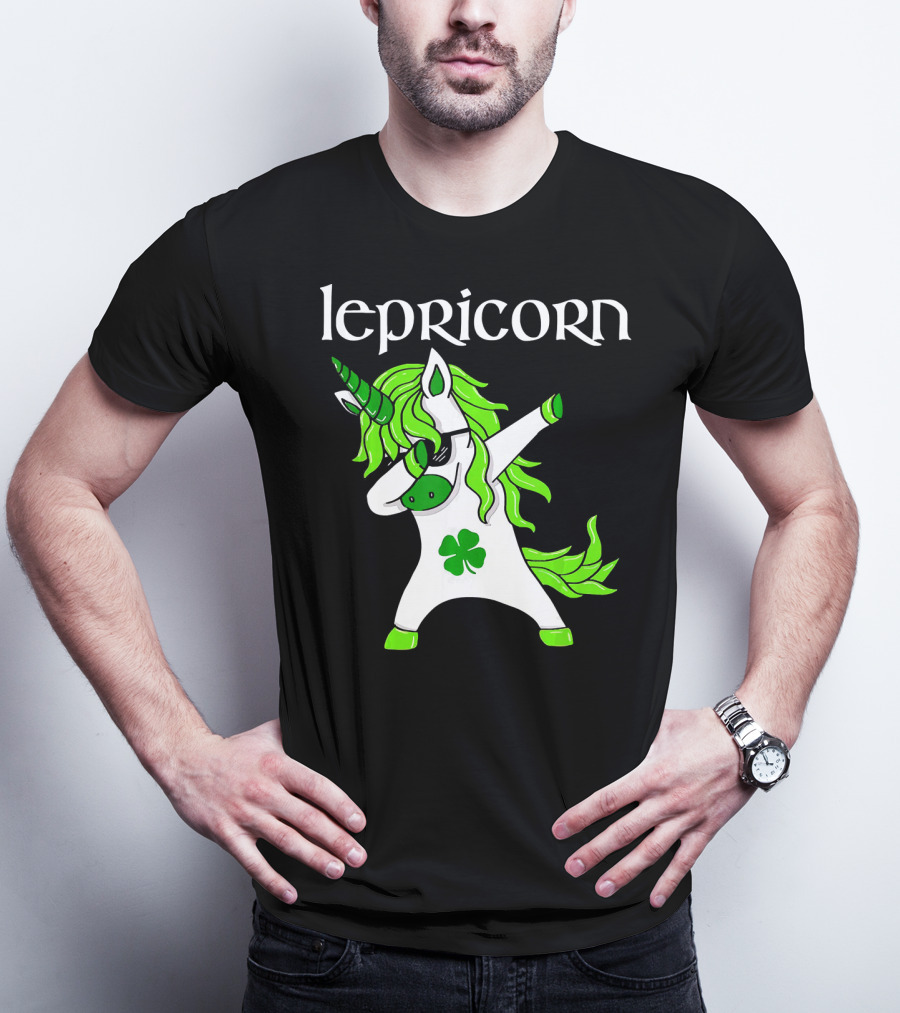 Dabbing Leprechaun Unicorn Lepricorn Funny St. Patricks T-Shirt