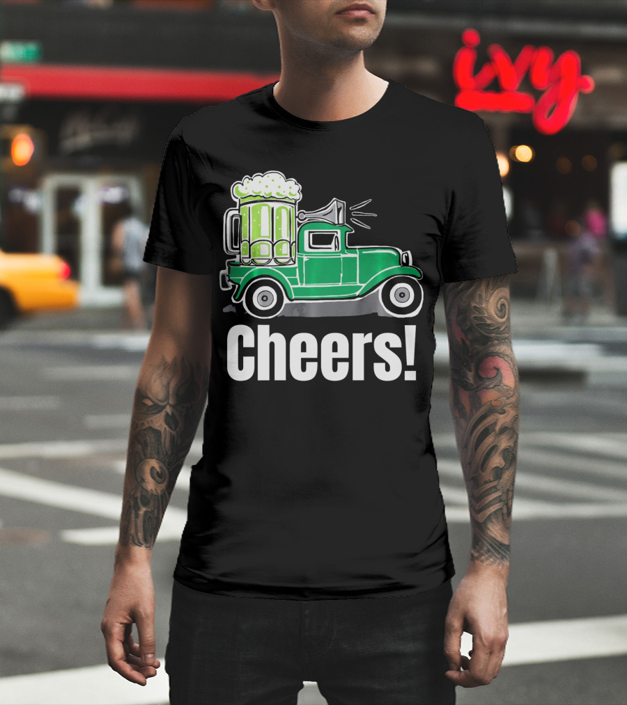 Cheers Vintage Truck With Green Beer T-Shirt