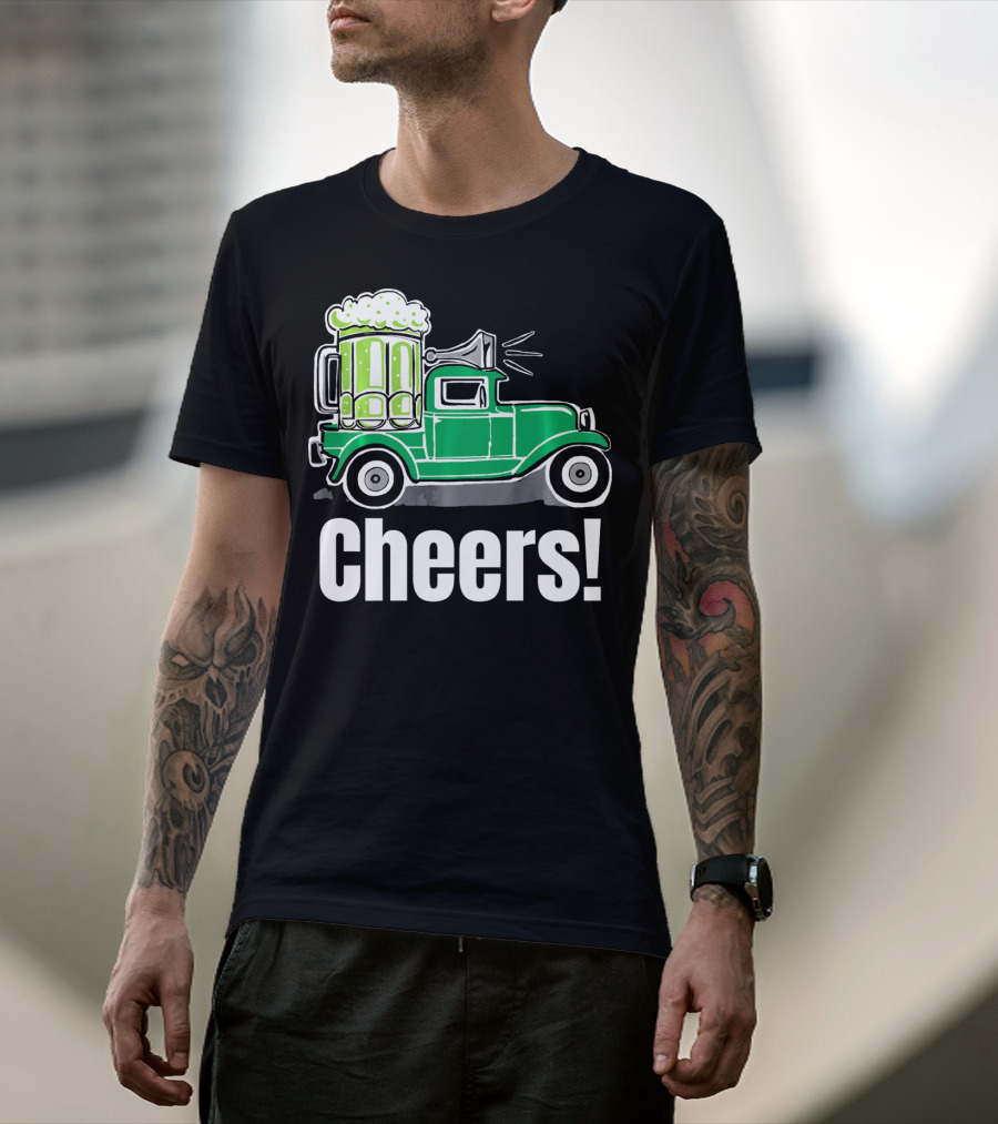 Cheers Vintage Truck With Green Beer T-Shirt