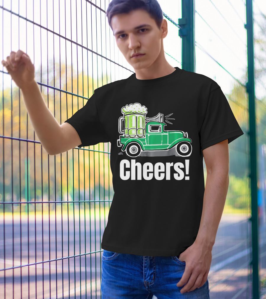 Cheers Vintage Truck With Green Beer T-Shirt