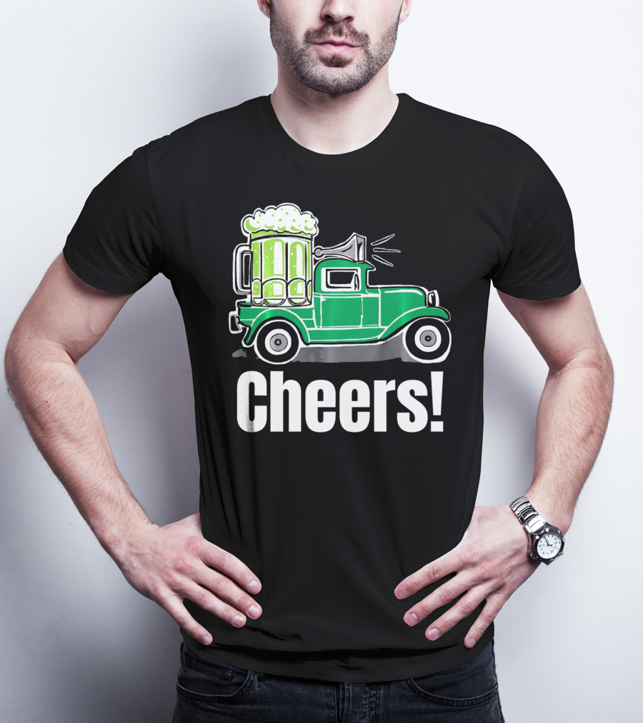 Cheers Vintage Truck With Green Beer T-Shirt