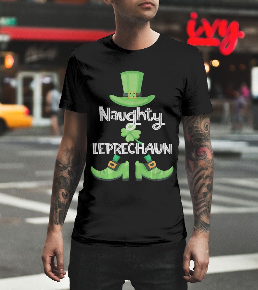 Naughty Leprechaun Family Matching Group St. Patrick's T-Shirt