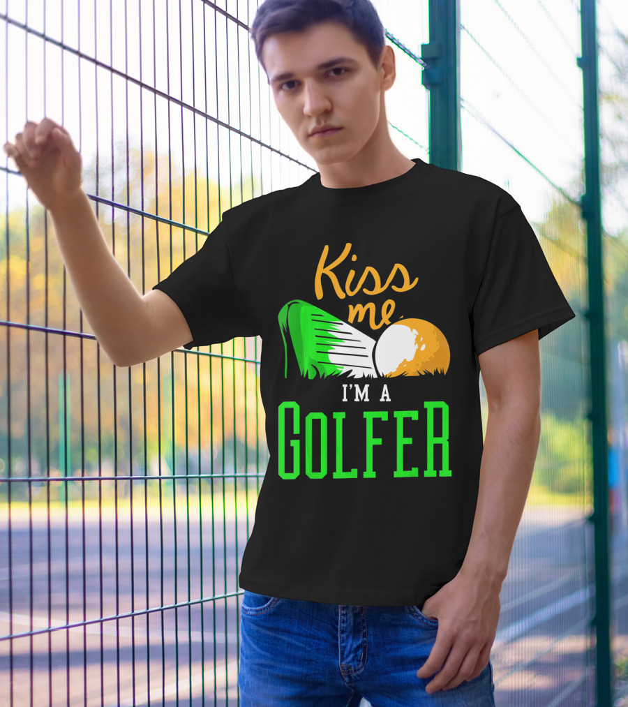 Kiss Me I'm A Golfer St. Patrick's Day T-Shirt