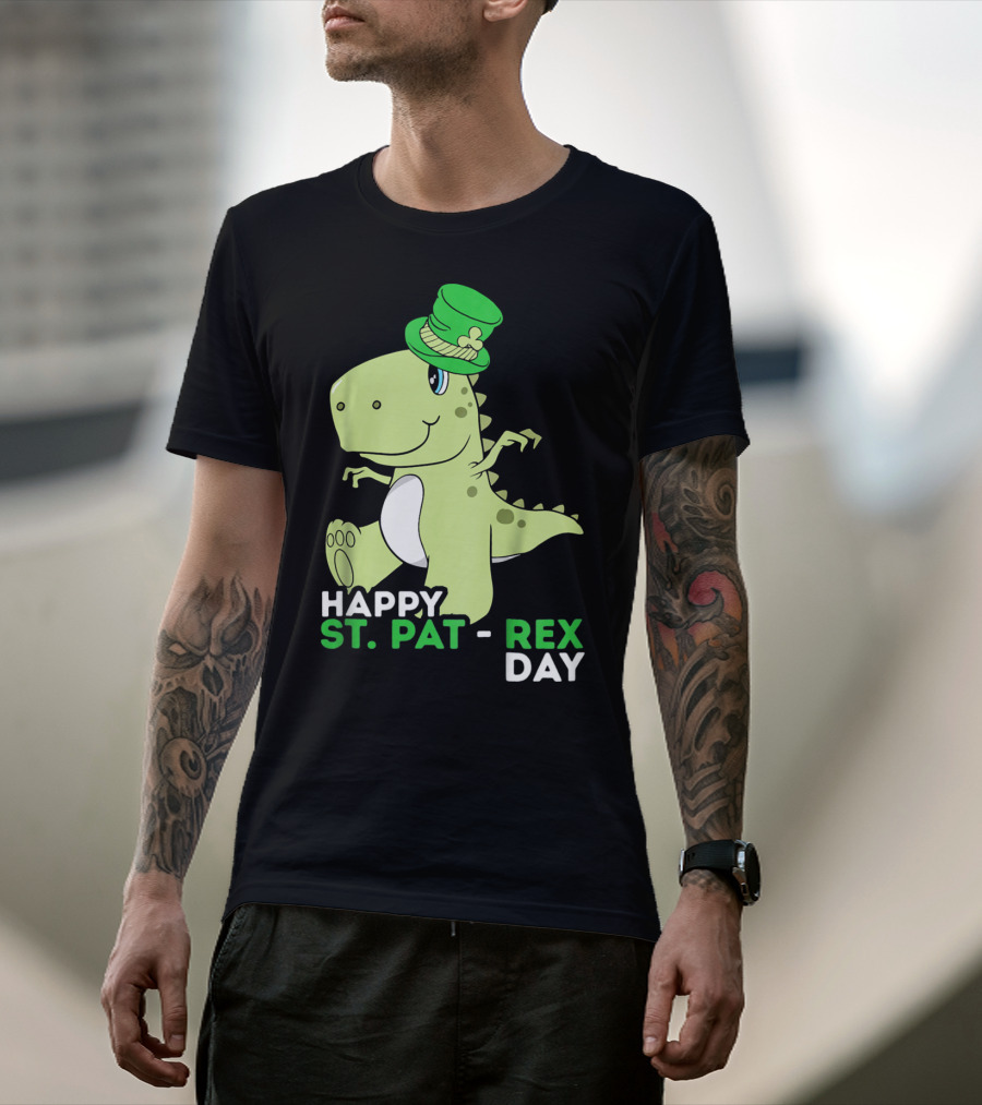 Happy St. Pat Rex Day Kids Girls Boy T-Shirt