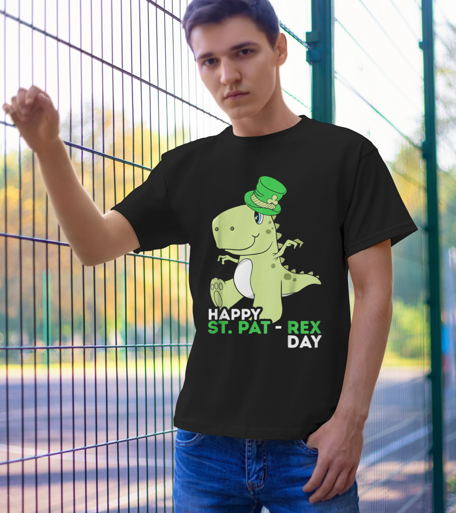 Happy St. Pat Rex Day Kids Girls Boy T-Shirt