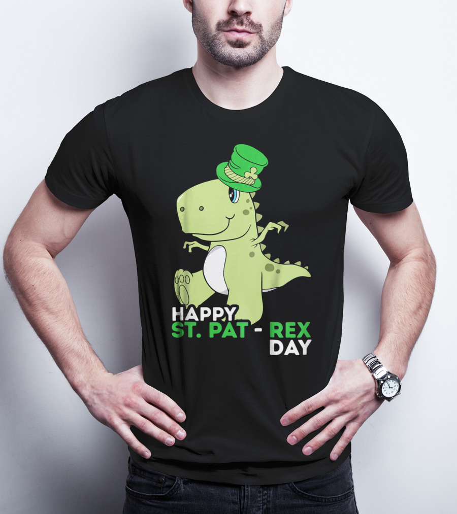 Happy St. Pat Rex Day Kids Girls Boy T-Shirt