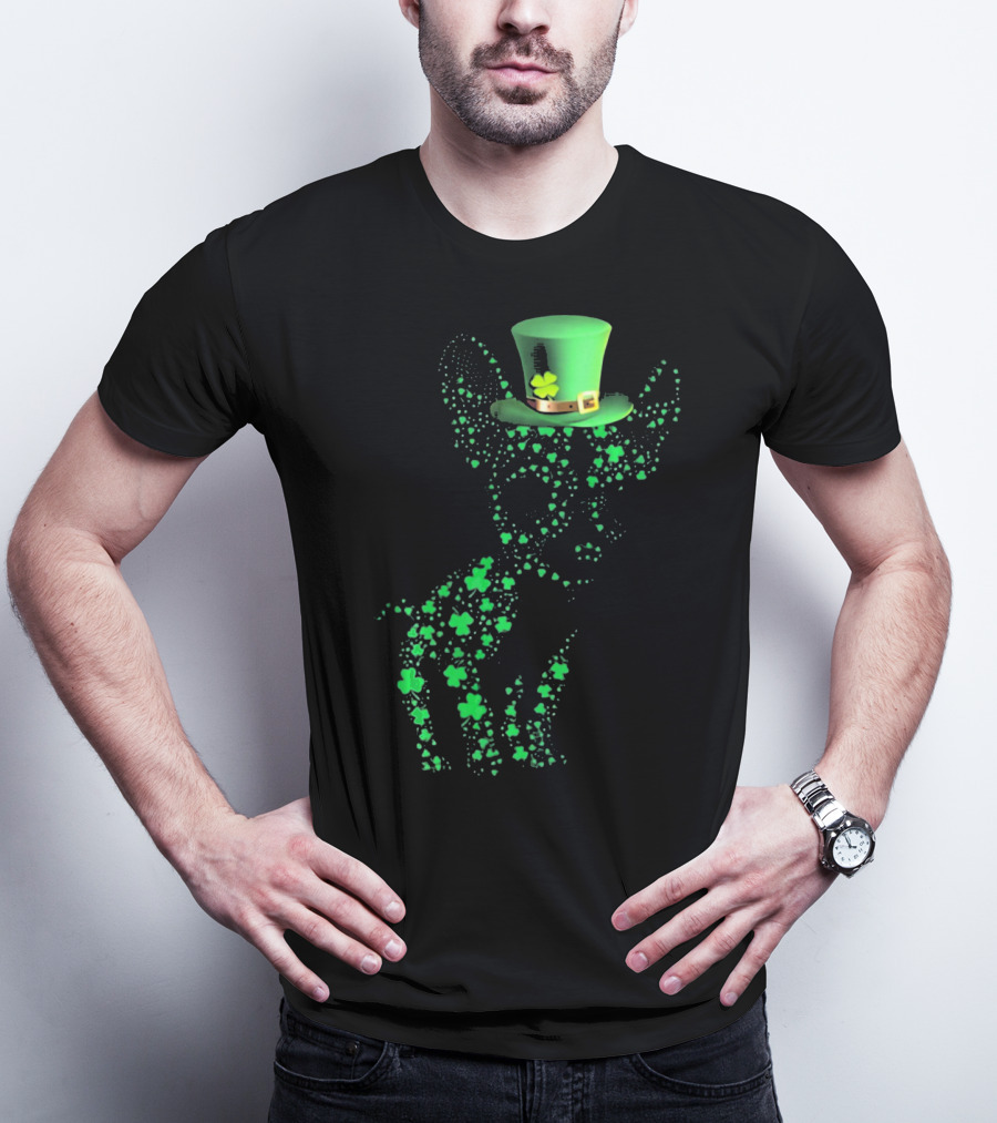 Happy St. Patrick's Day Chihuahua Lucky Shamrock Hat T-Shirt