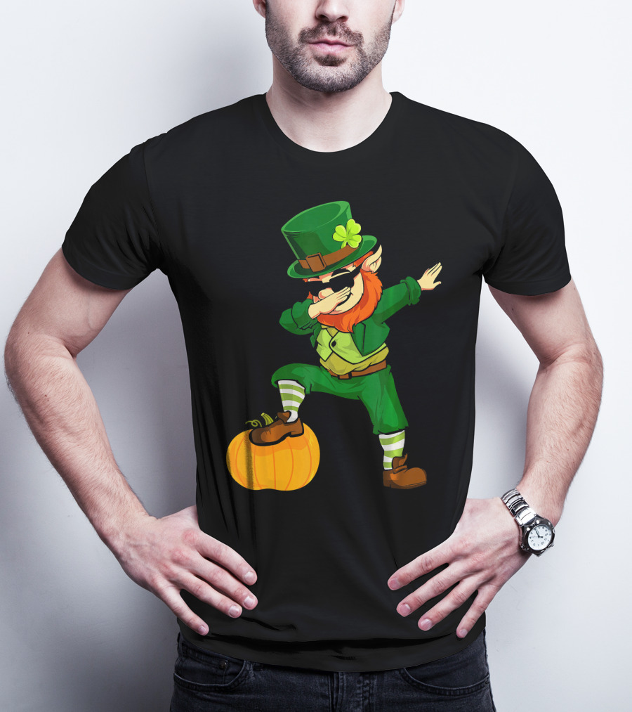 Thanksgiving Leprechaun Dabbing With Pumpkin T-Shirt