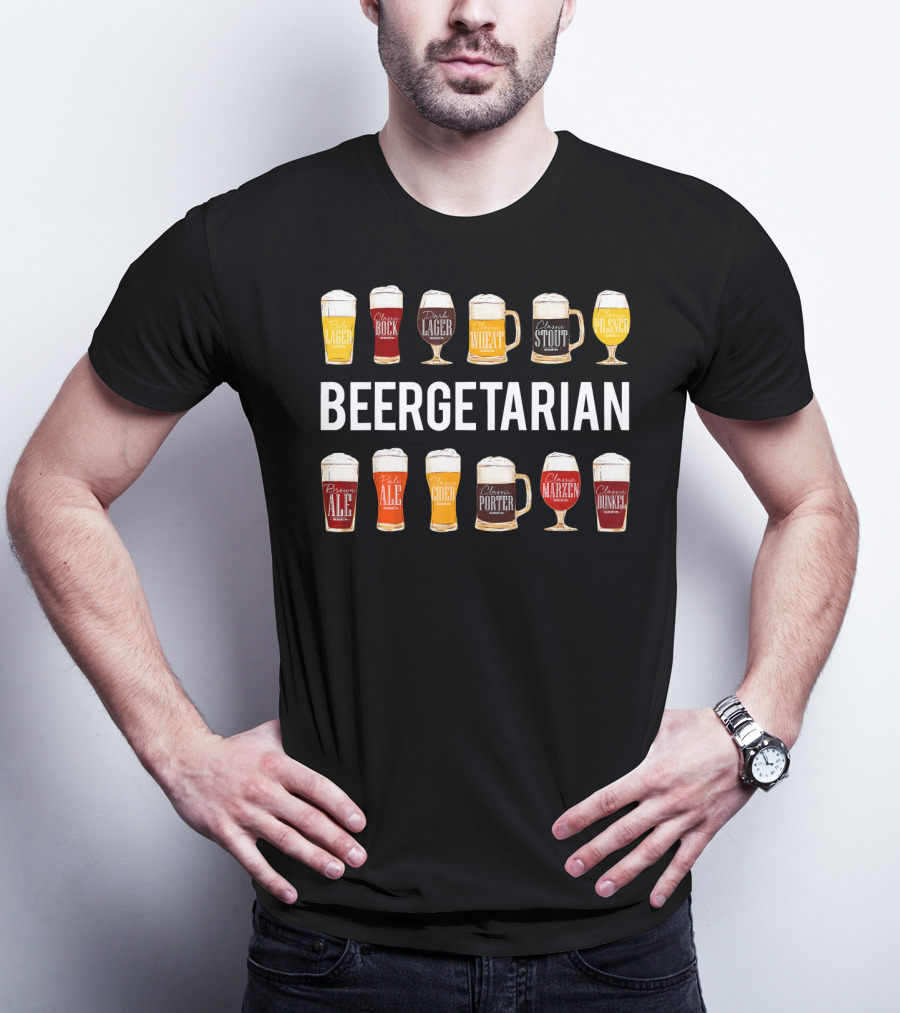Beergetarian Lager Pilsner Wheat Stout Ale Bock Cider Porter Märzen Dunkel Funny Craft T-Shirt