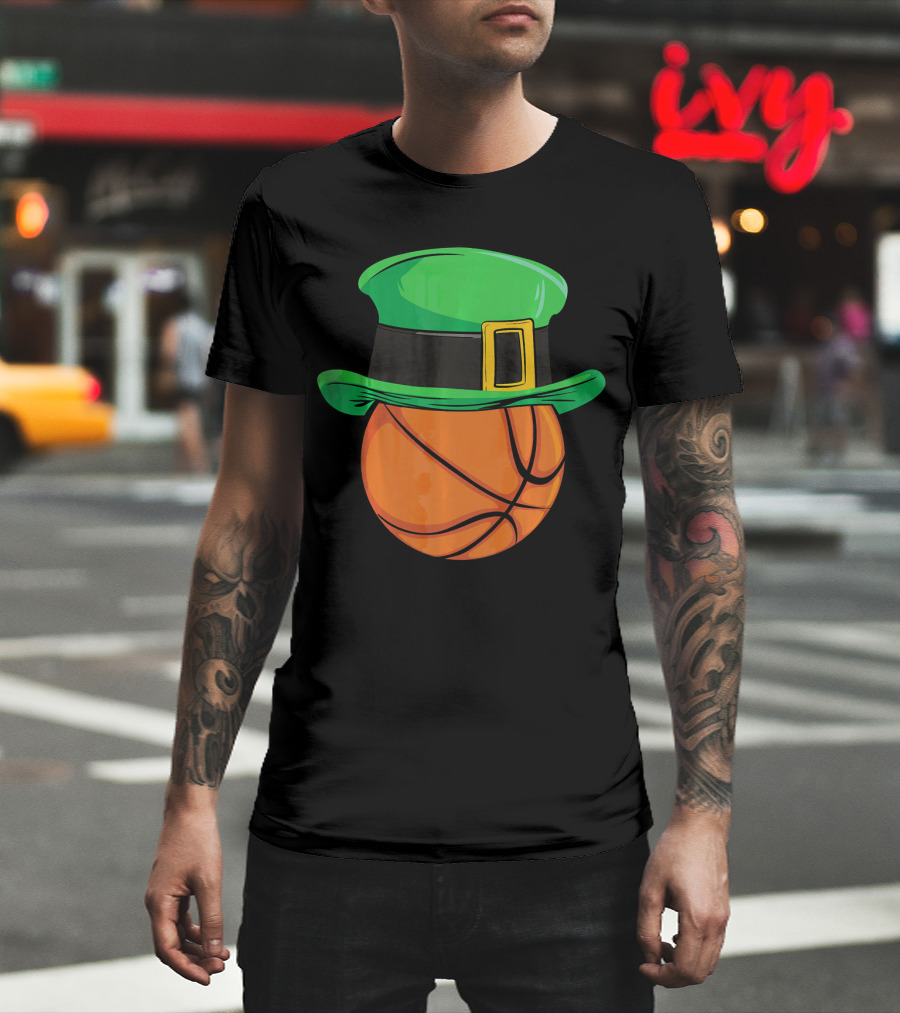 Leprechaun Hat Basketball St Patricks Day T-Shirt