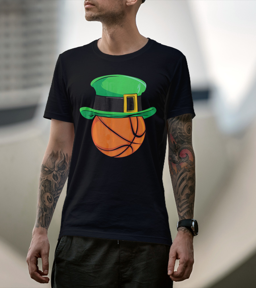 Leprechaun Hat Basketball St Patricks Day T-Shirt