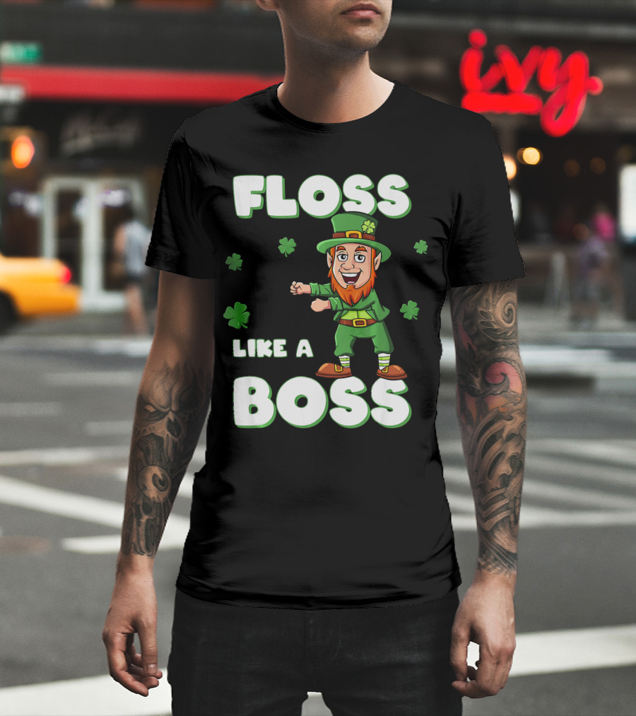 Floss Like A Boss Leprechaun St Patricks Clover Dance T-Shirt