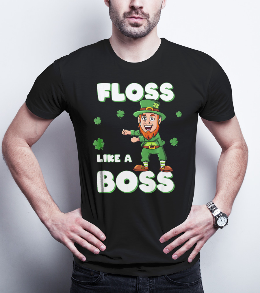 Floss Like A Boss Leprechaun St Patricks Clover Dance T-Shirt