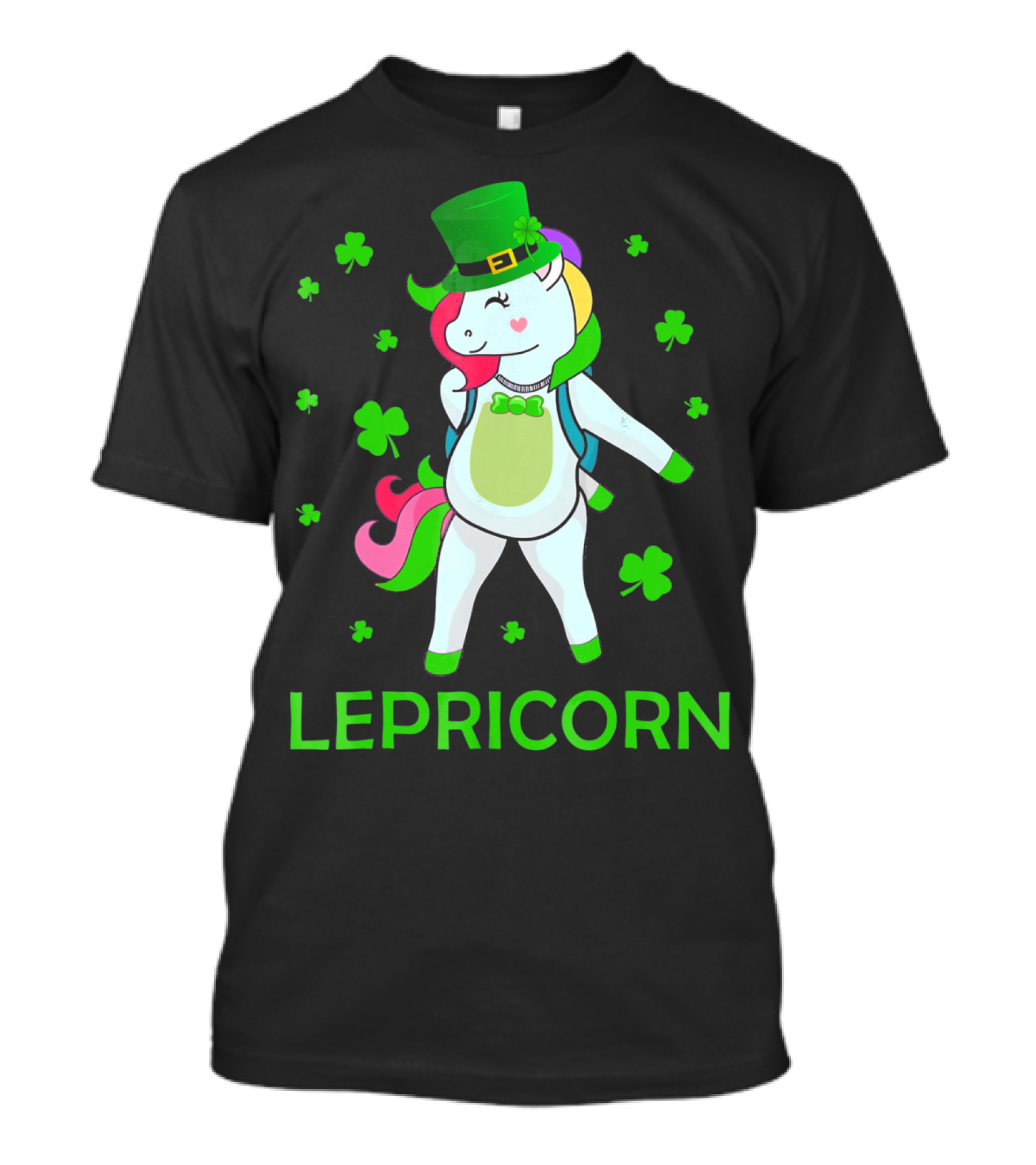 St Patricks Day Flossing Lepricorn Irish Unicorn With Green Hat And Shamrocks T-Shirt