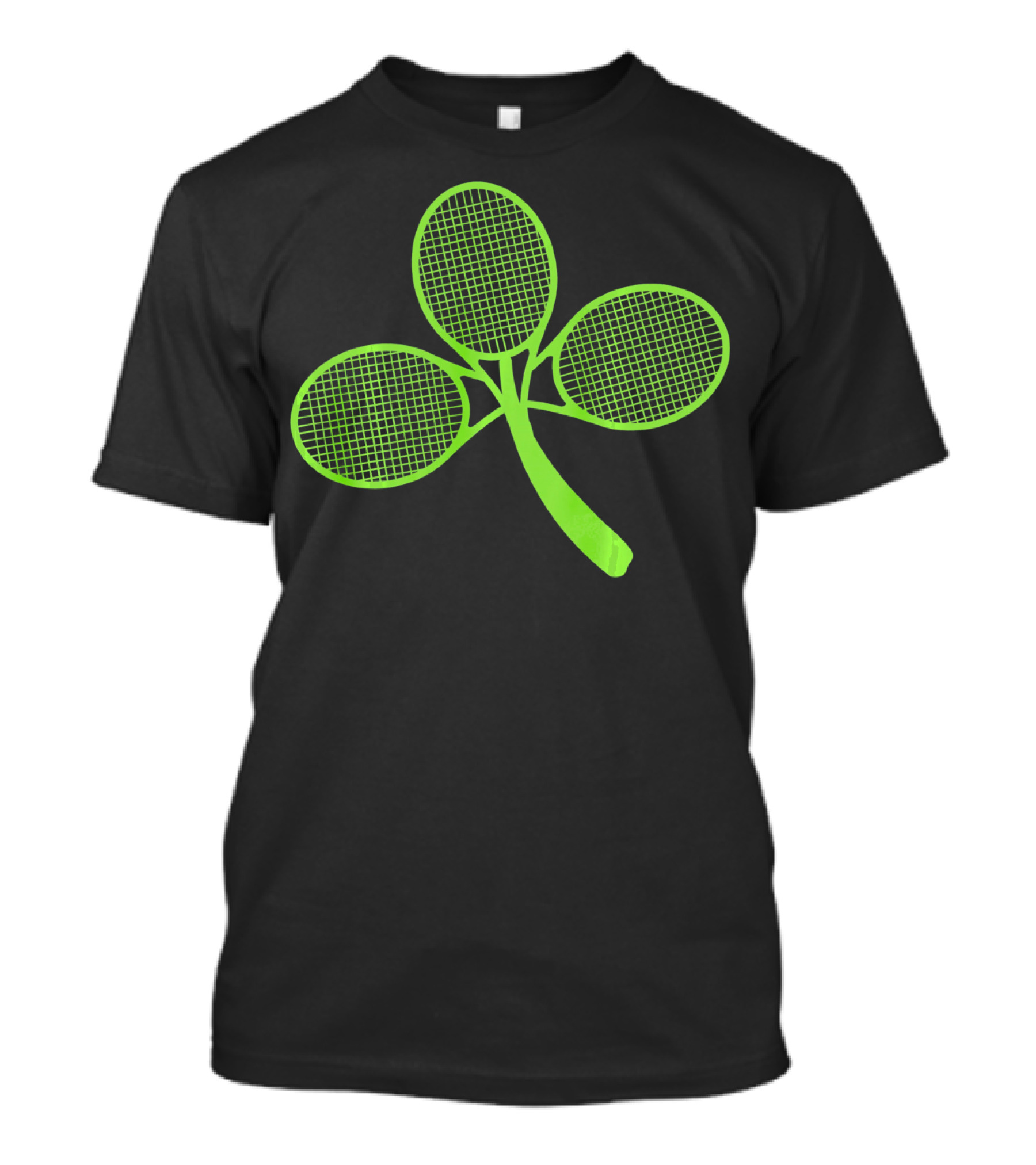 Tennis Shamrock Irish St Pattys Sports Racquet Clover T-Shirt