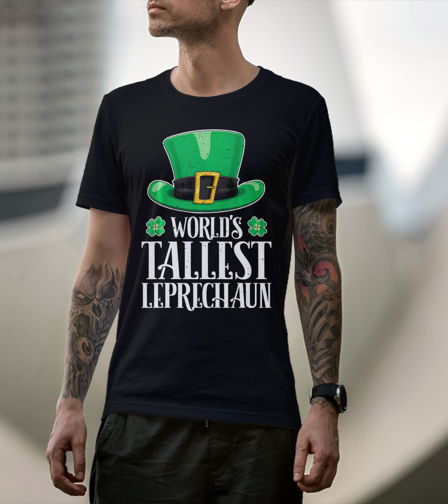 World's Tallest Leprechaun Hat Clovers St Patricks T-Shirt