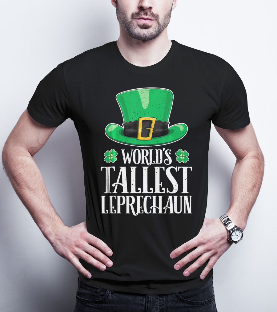 World's Tallest Leprechaun Hat Clovers St Patricks T-Shirt