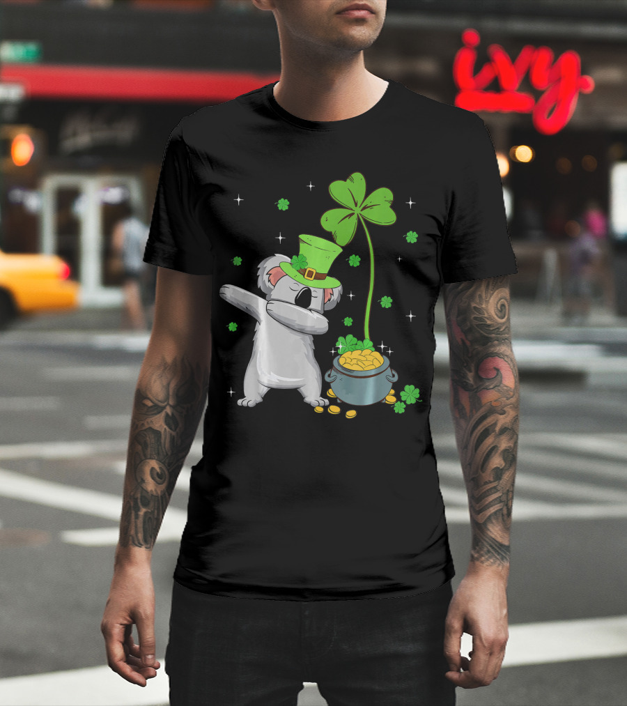 Shamrock Leprechaun Koala Pot Of Gold St Patricks T-Shirt