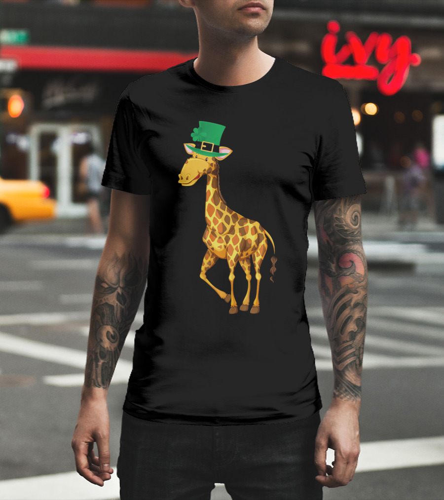 Lucky Leprechaun Cute Giraffe T-Shirt