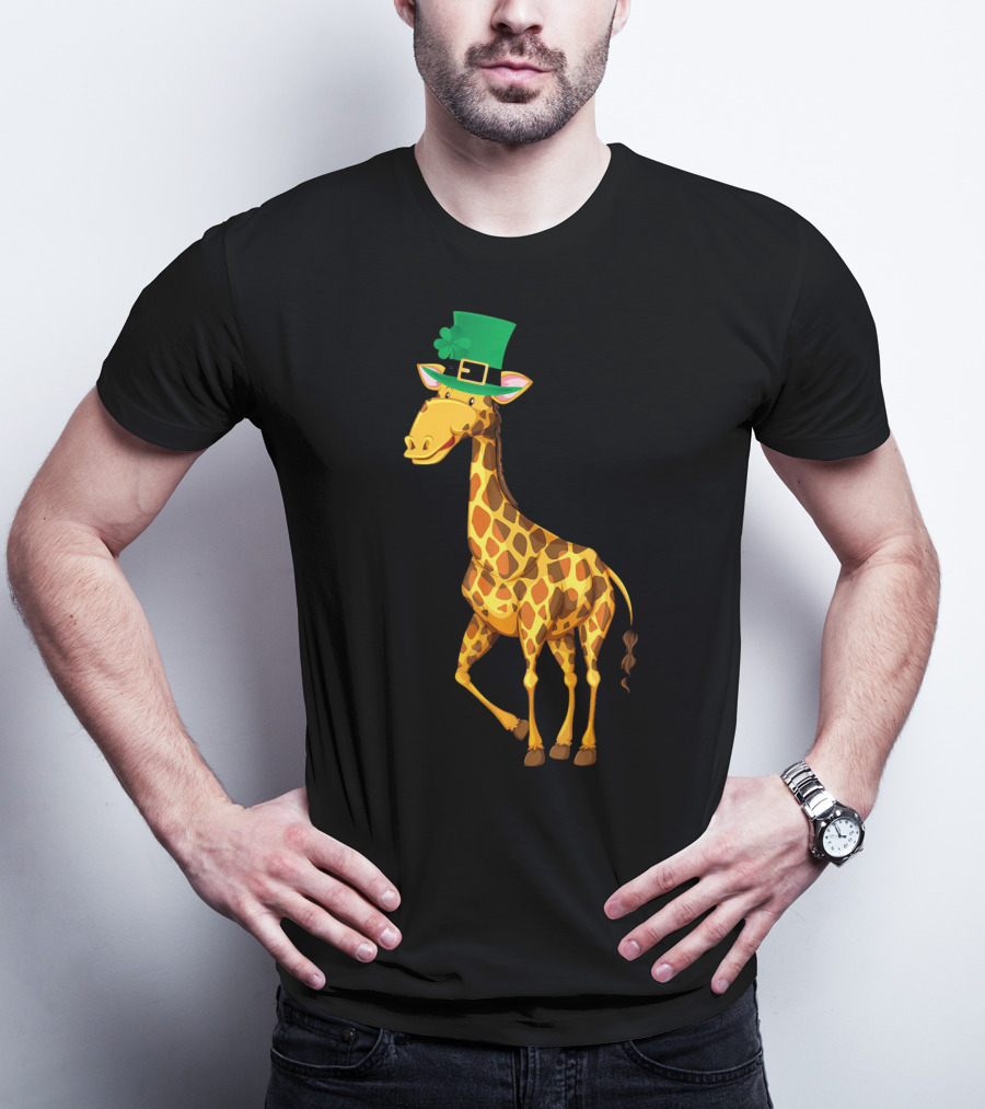 Lucky Leprechaun Cute Giraffe T-Shirt