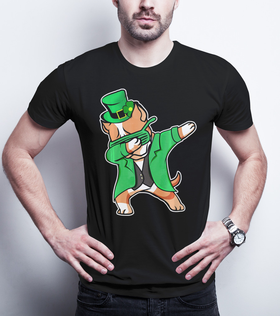 Dabbing Pitbull Leprechaun St. Patrick's Day T-Shirt