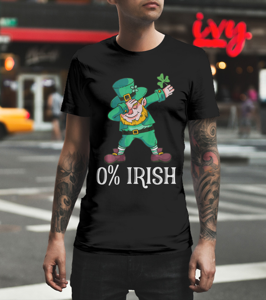 0% Irish Dabbing Leprechaun St Patricks T-Shirt