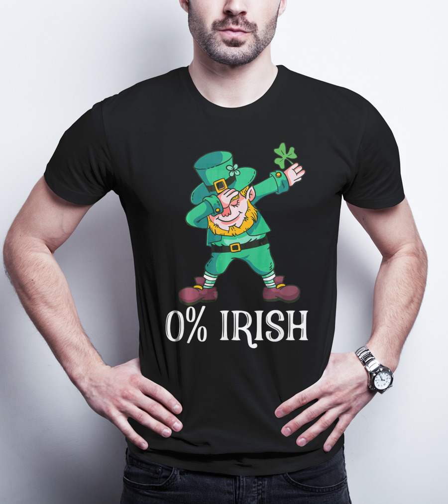 0% Irish Dabbing Leprechaun St Patricks T-Shirt