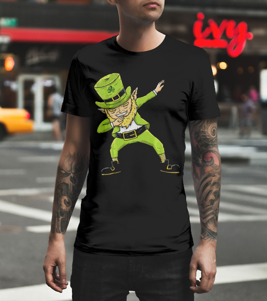 Funny Dabbing Leprechaun Boys St Patrick's Day Dance T-Shirt