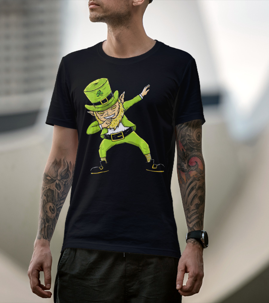 Funny Dabbing Leprechaun Boys St Patrick's Day Dance T-Shirt