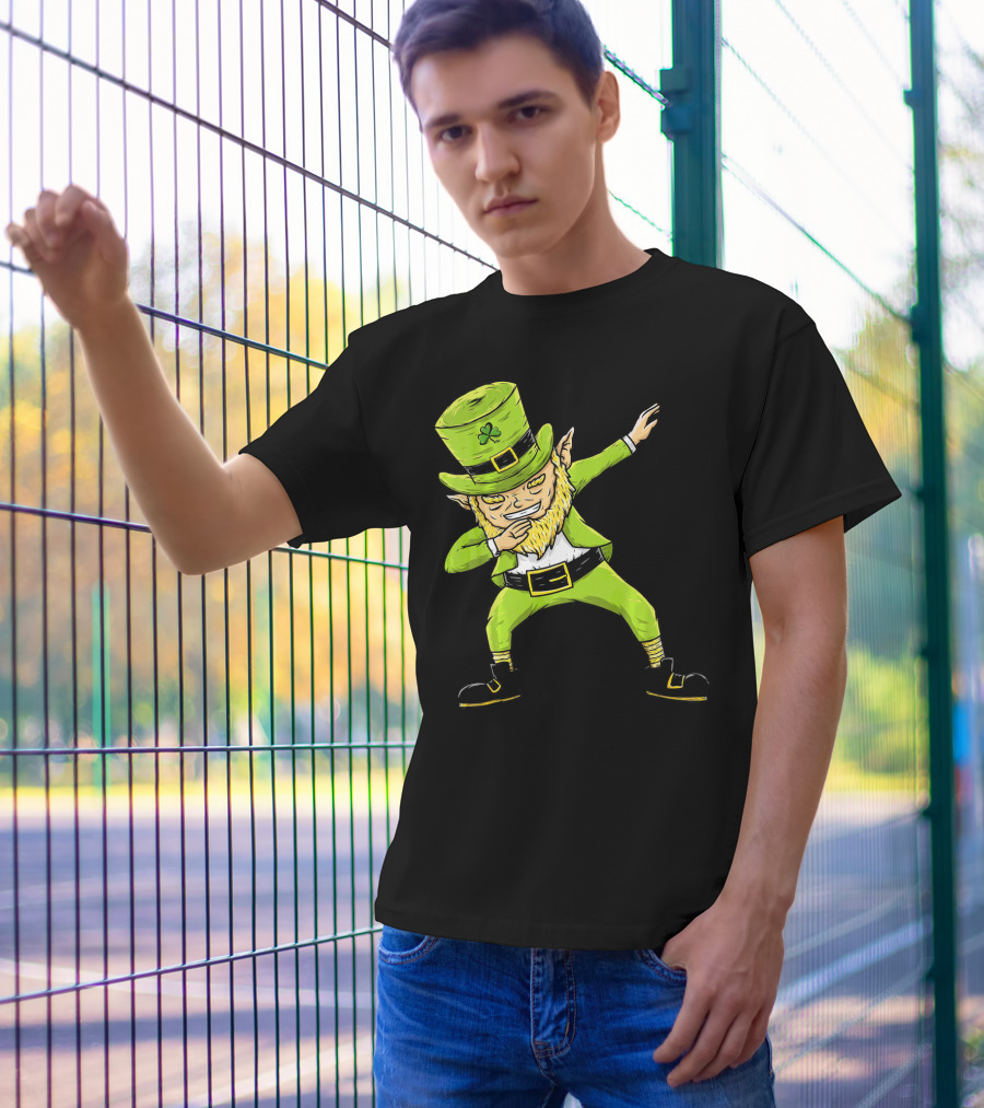 Funny Dabbing Leprechaun Boys St Patrick's Day Dance T-Shirt