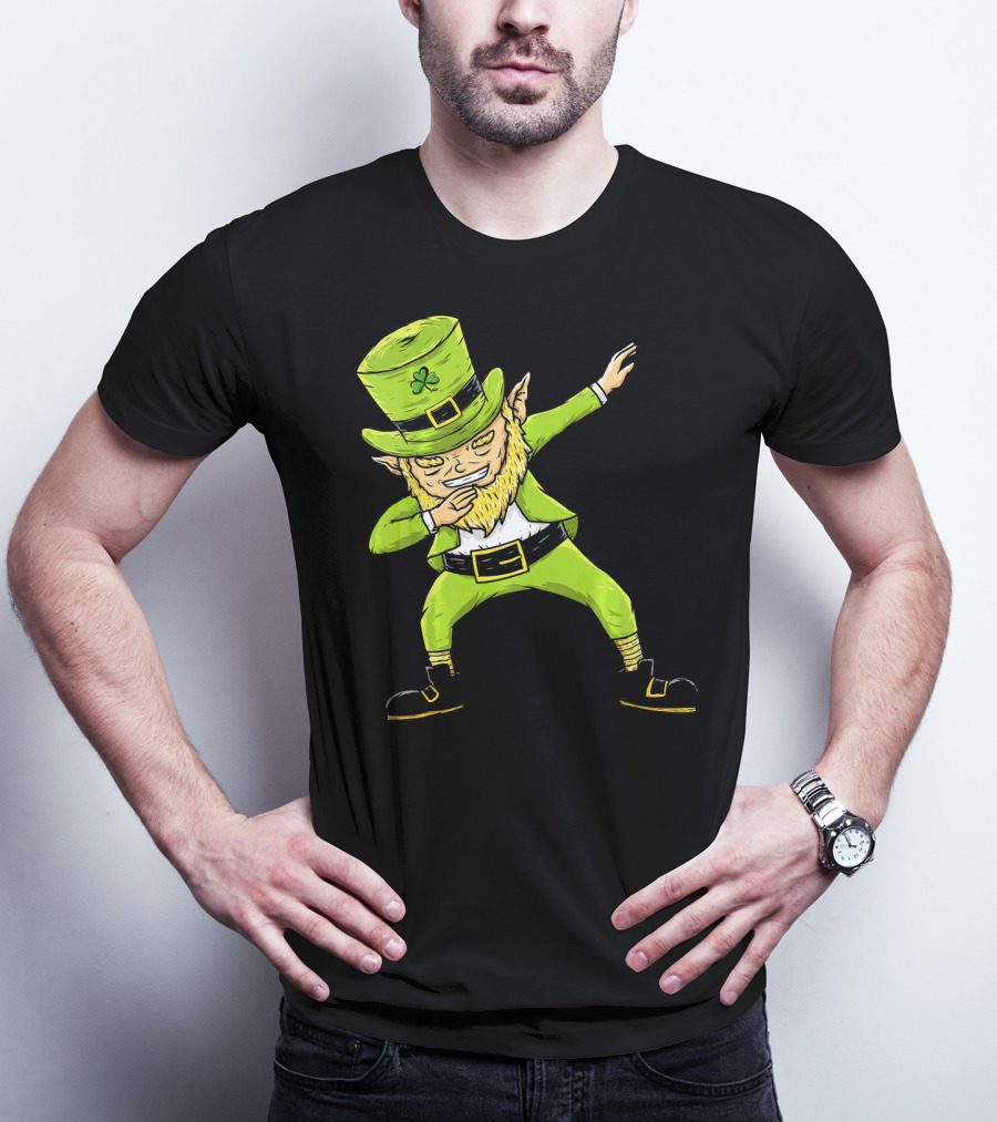 Funny Dabbing Leprechaun Boys St Patrick's Day Dance T-Shirt