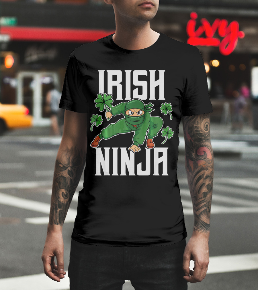 Irish Ninja Shamrock Warrior Awesome T-Shirt