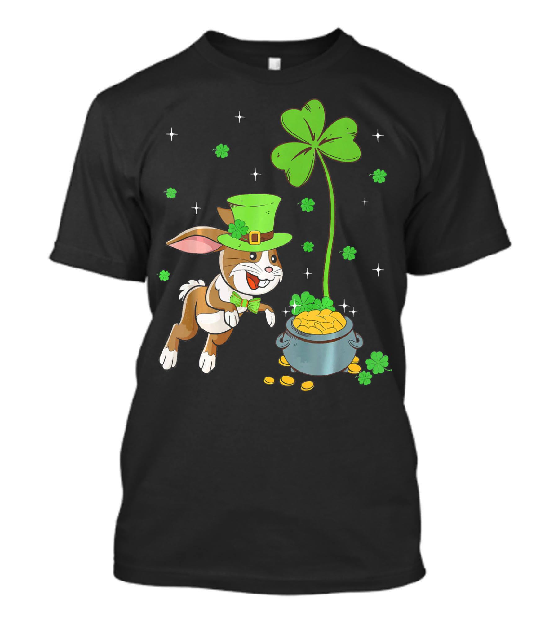 Shamrock Leprechaun Hare Lucky Clover Treasure T-Shirt