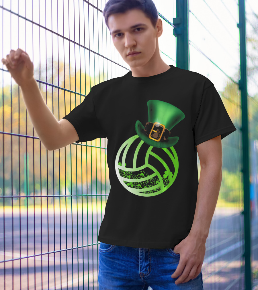 Shamrock Volleyball Leprechaun St Patrick's Green Hat T-Shirt