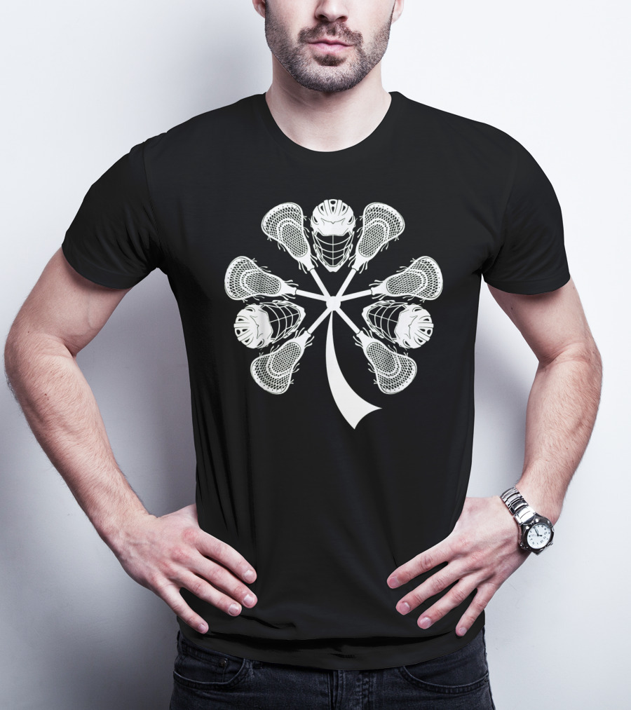 Irish Lacrosse Helmet And Sticks Shamrock T-Shirt